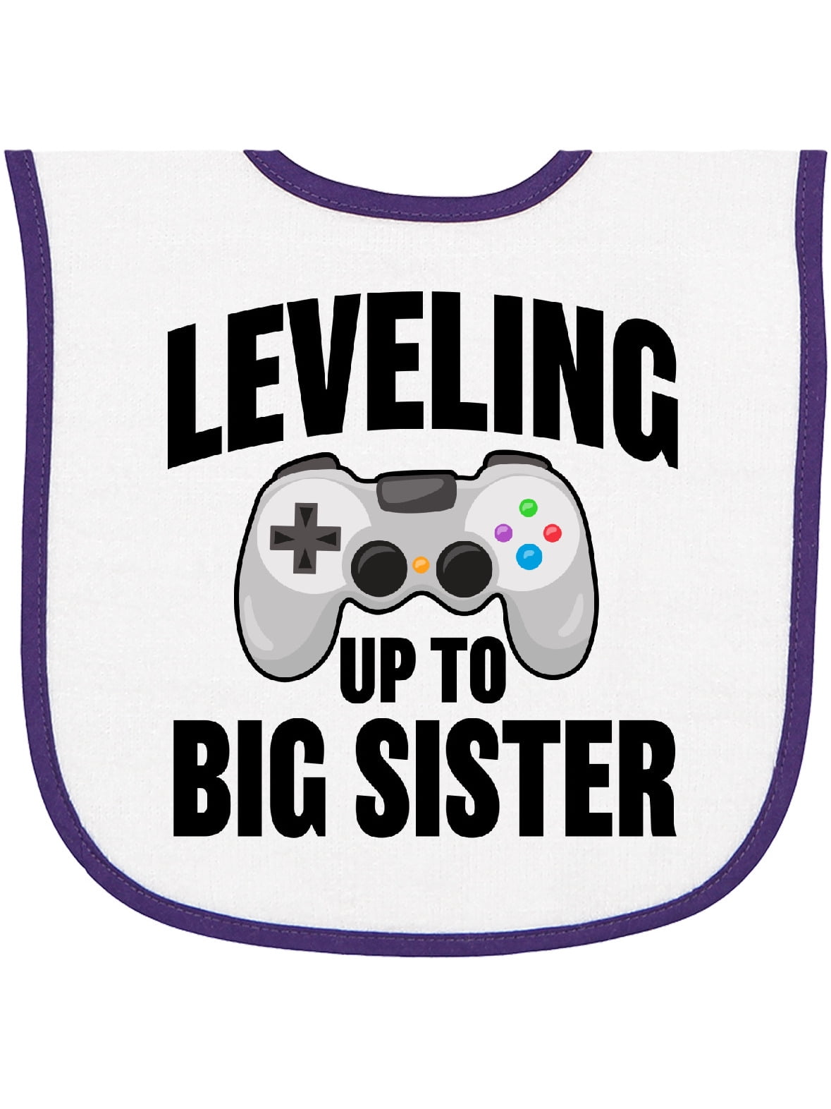 Inktastic Leveling Up to Big Sister Baby Terry Cloth Bib - Walmart.com