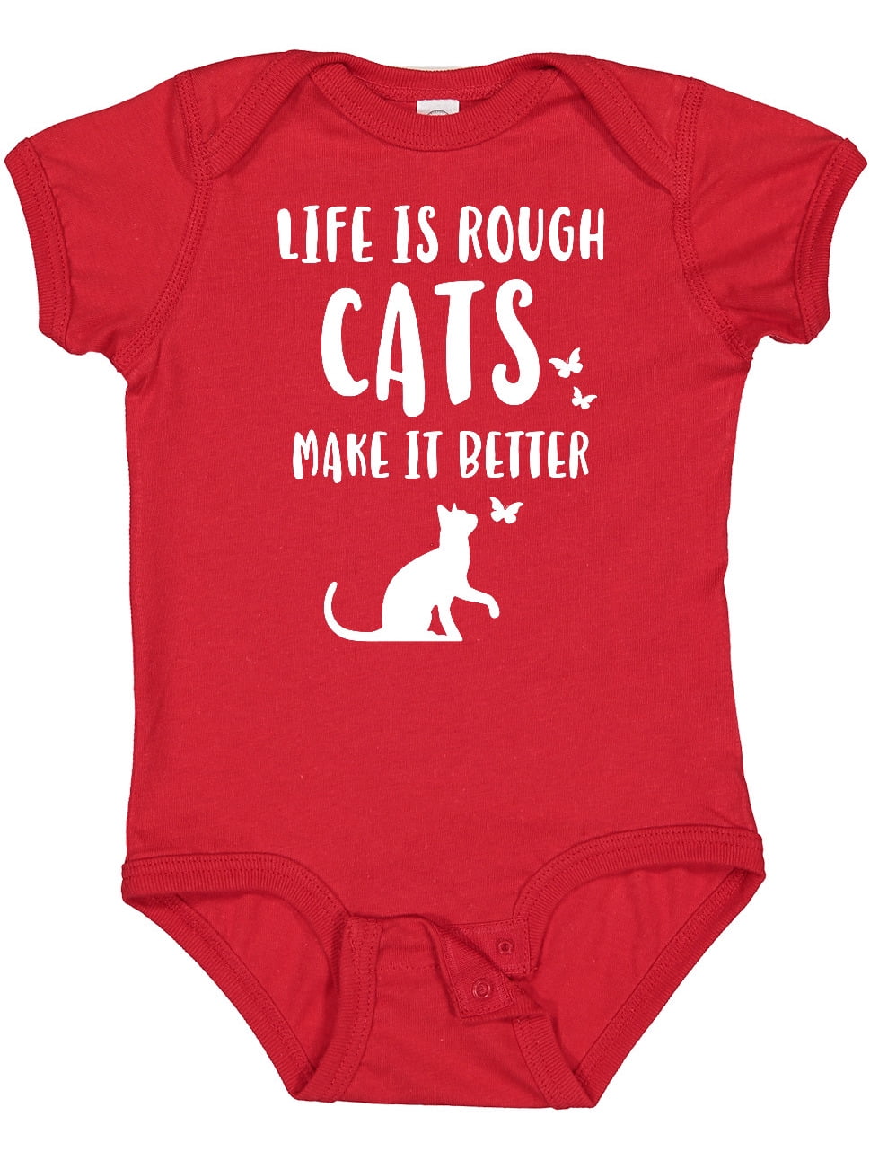 Inktastic Life Is Rough Cats Boys or Girls Baby Bodysuit - Walmart.com
