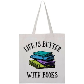 Book Lover Cotton Canvas Tote Bag - Walmart.com