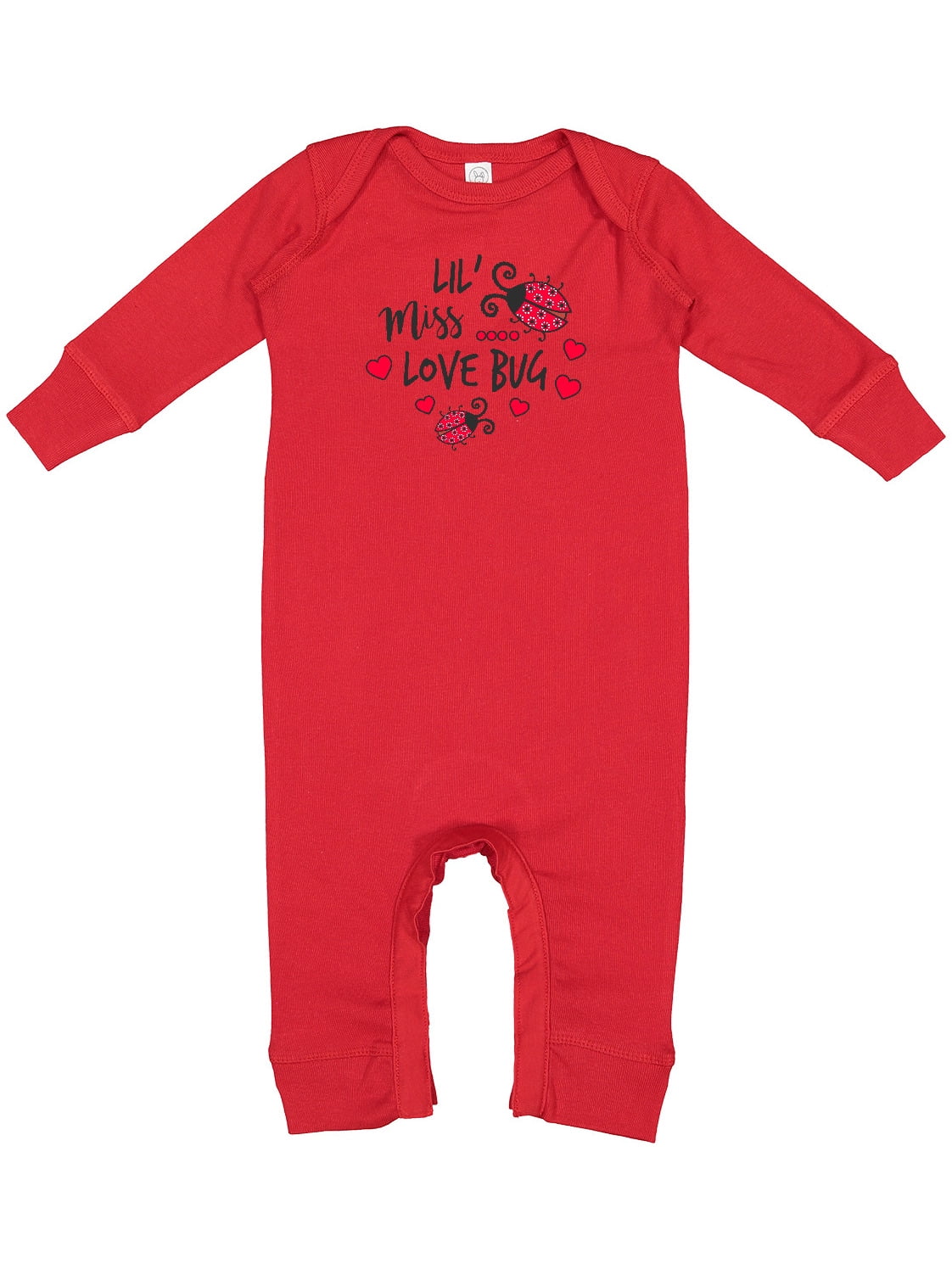 Inktastic Lil Miss Love Bug with Lady Bug and Hearts Baby Romper ...