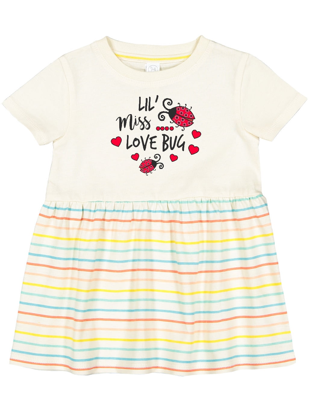 Inktastic Lil Miss Love Bug with Lady Bug and Hearts Girls Baby Dress ...