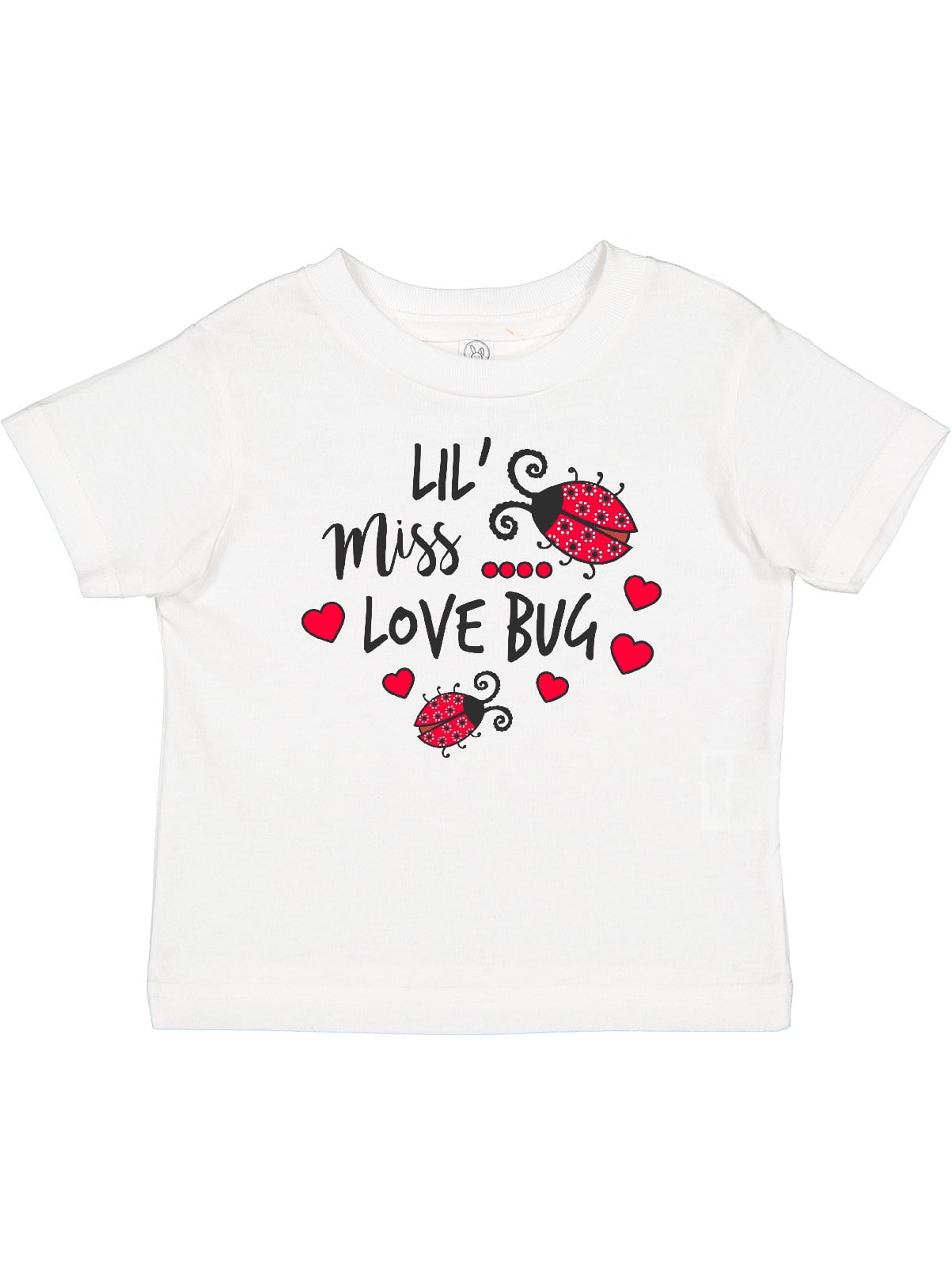 Inktastic Lil Miss Love Bug with Lady Bug and Hearts Girls Baby T-Shirt ...