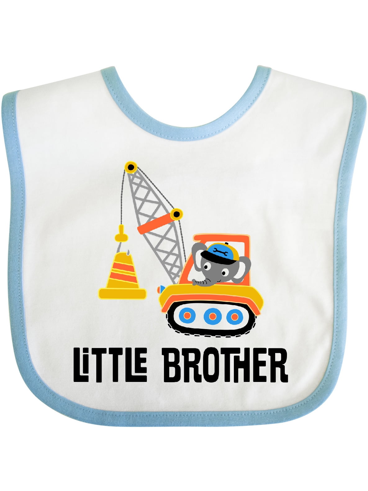 Inktastic Little Brother Construction Truck Boys Boys Baby Bib ...