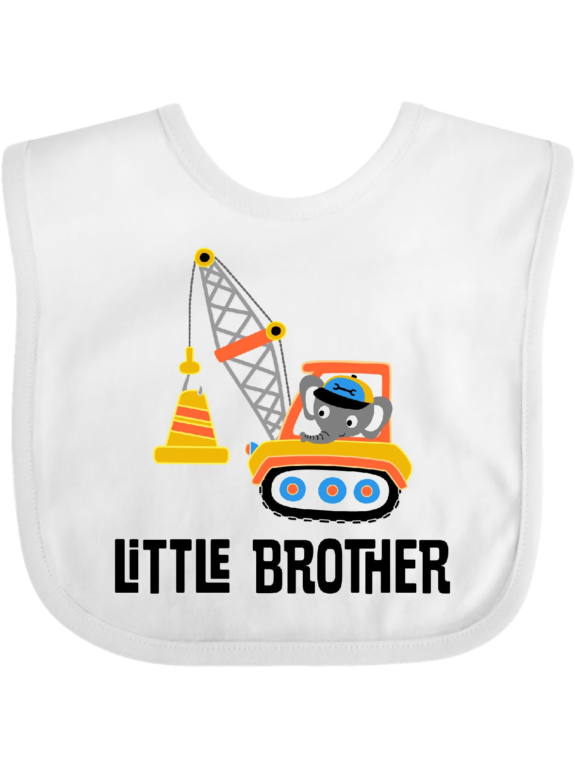Inktastic Little Brother Construction Truck Boys Boys Baby Bib ...