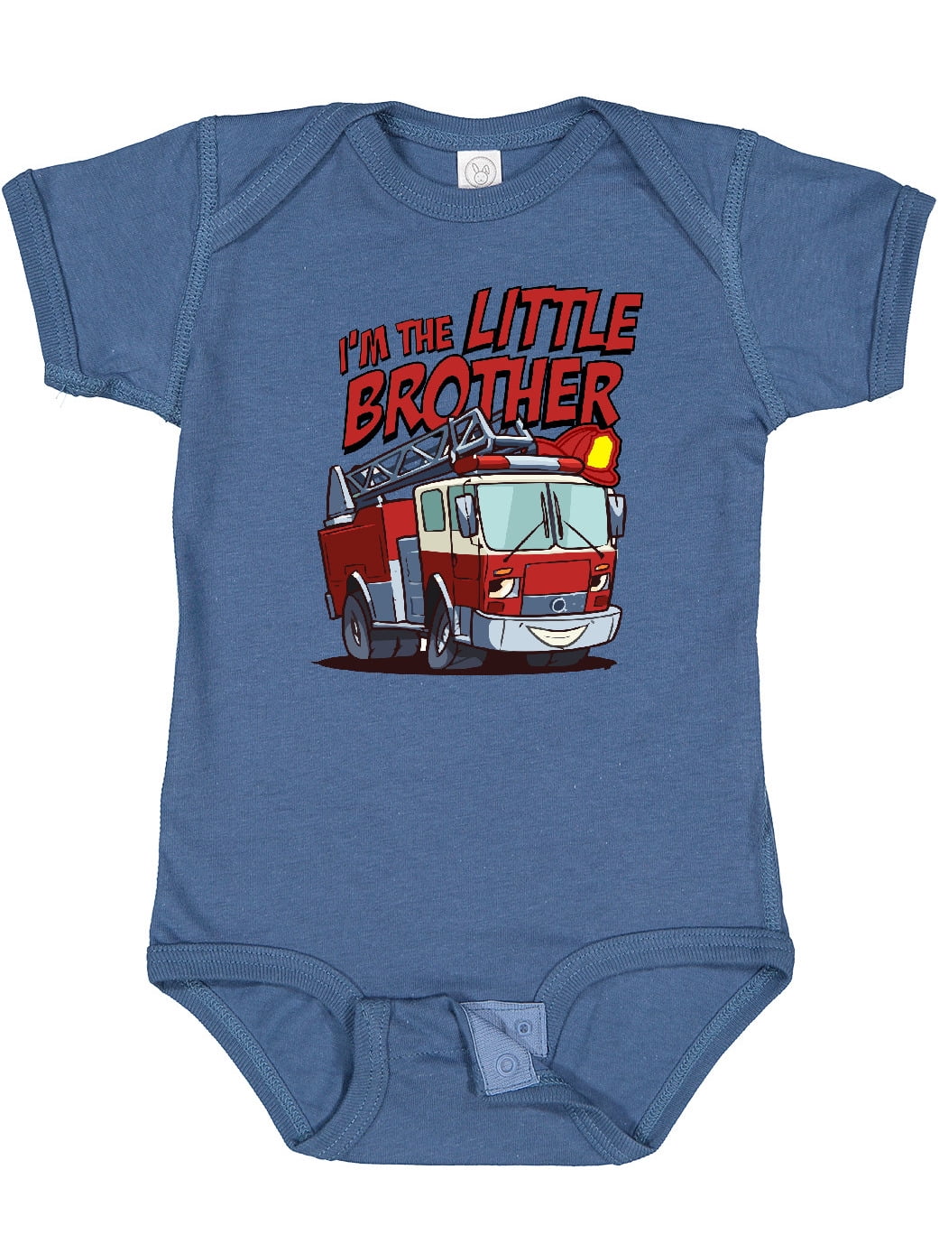 Inktastic Little Brother Fire Truck Boys Baby Bodysuit - Walmart.com