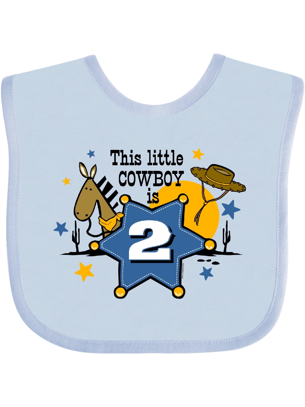 Inktastic Little Cowboy 2nd Birthday Boys Baby Bib - Walmart.com