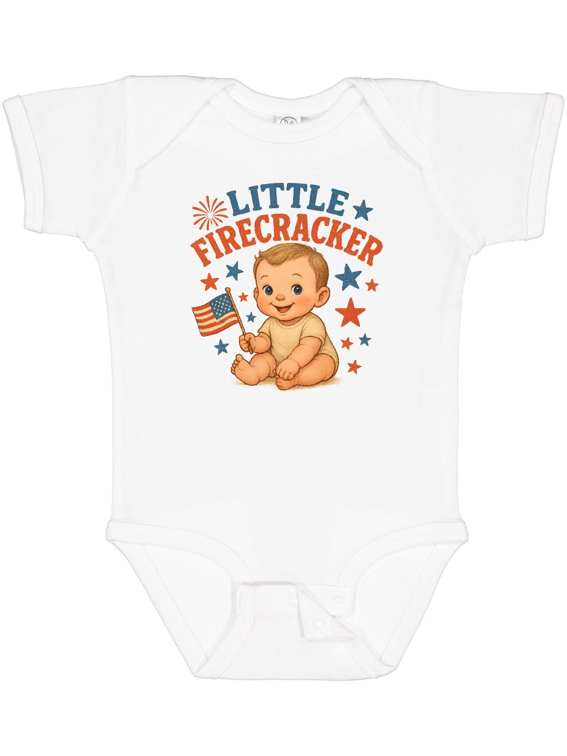 Inktastic Little Firecracker 4th of July Baby Boys or Girls Baby ...