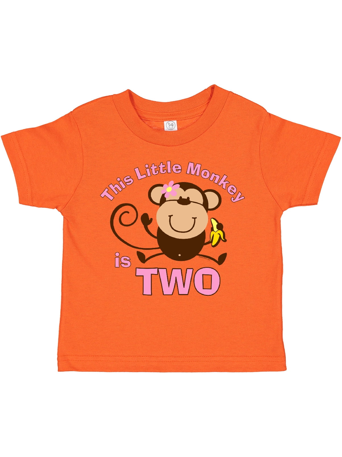 Inktastic Little Monkey Girl 2nd Birthday Girls Toddler T-Shirt ...