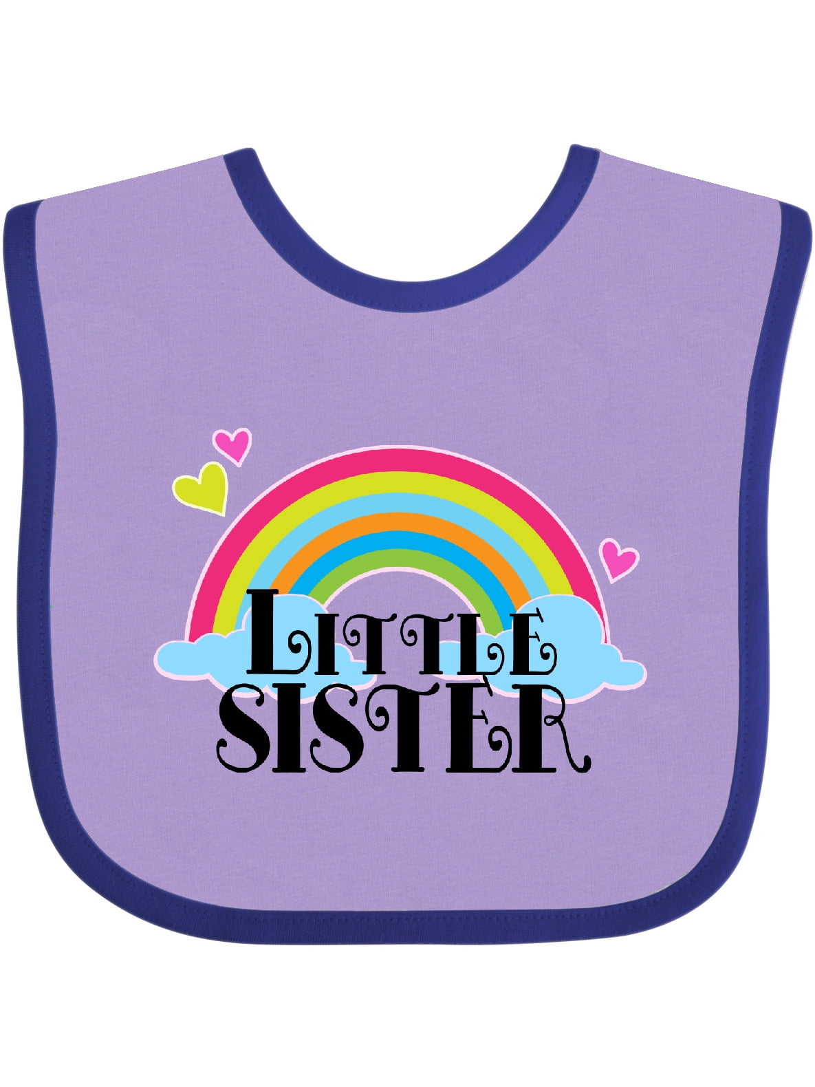 Inktastic Little Sister Cute Rainbow Girls Baby Bib - Walmart.com