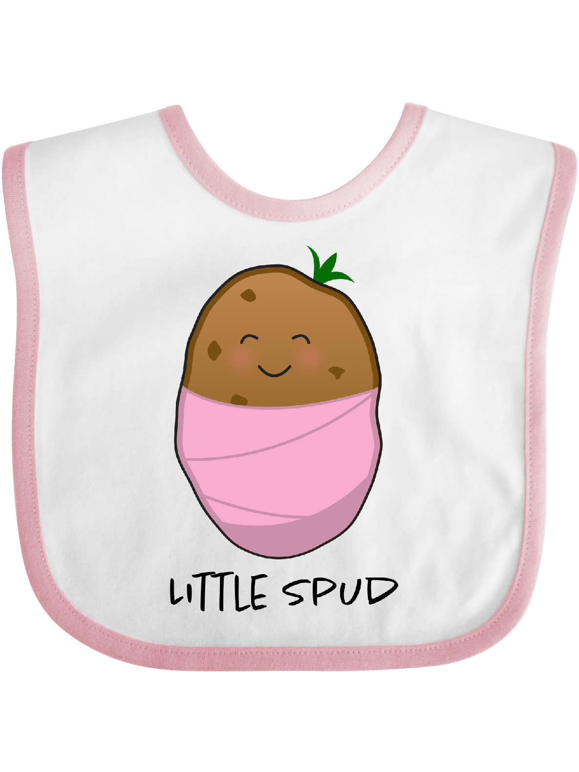 Inktastic Little Spud Pink Boys or Girls Baby Bib - Walmart.com