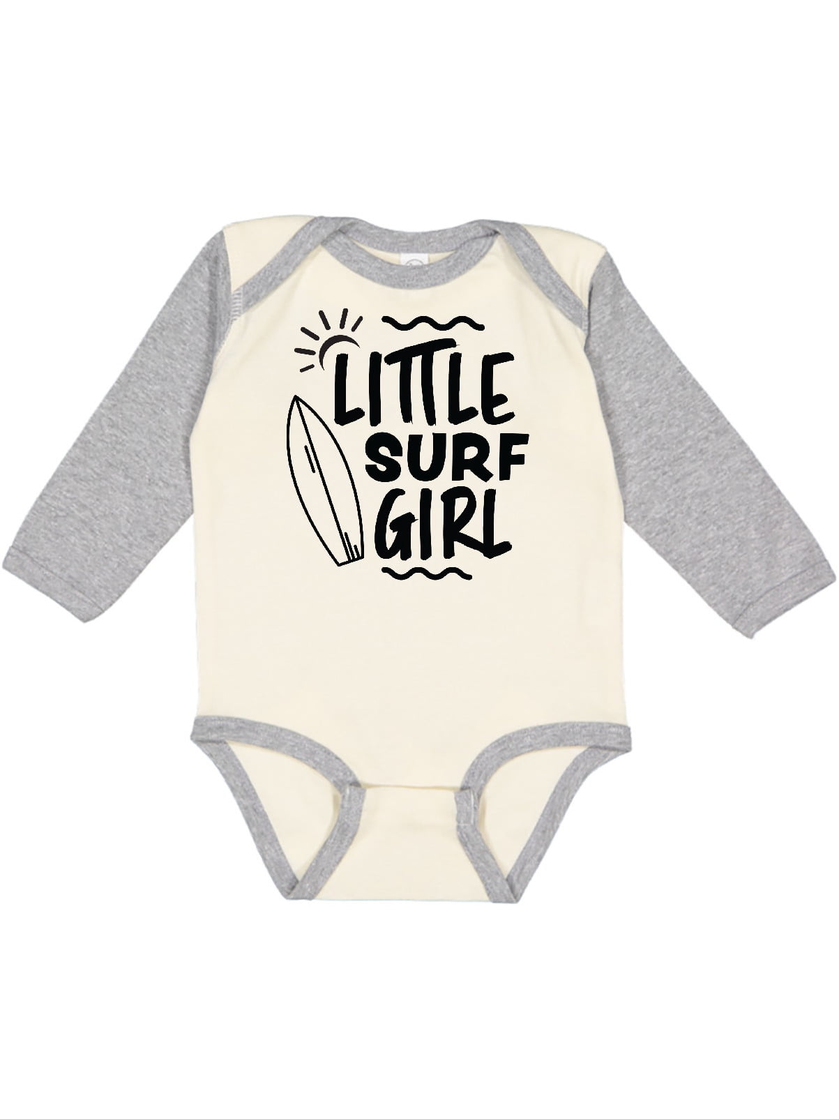 Inktastic Little Surf Girl with Surfboard Girls Long Sleeve Baby ...