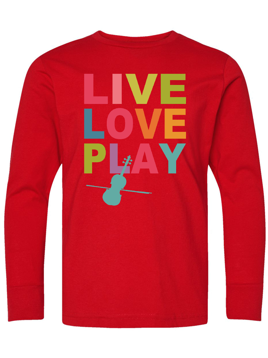 Inktastic Live Love Play Violin Long Sleeve Youth T-Shirt - Walmart.com