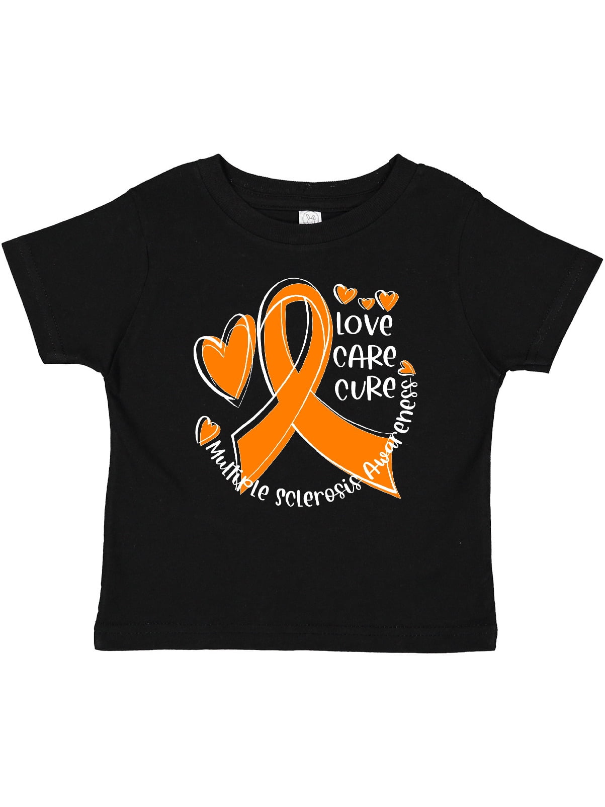 Inktastic Love, Care, Cure Multiple Sclerosis Awareness Orange Ribbon ...