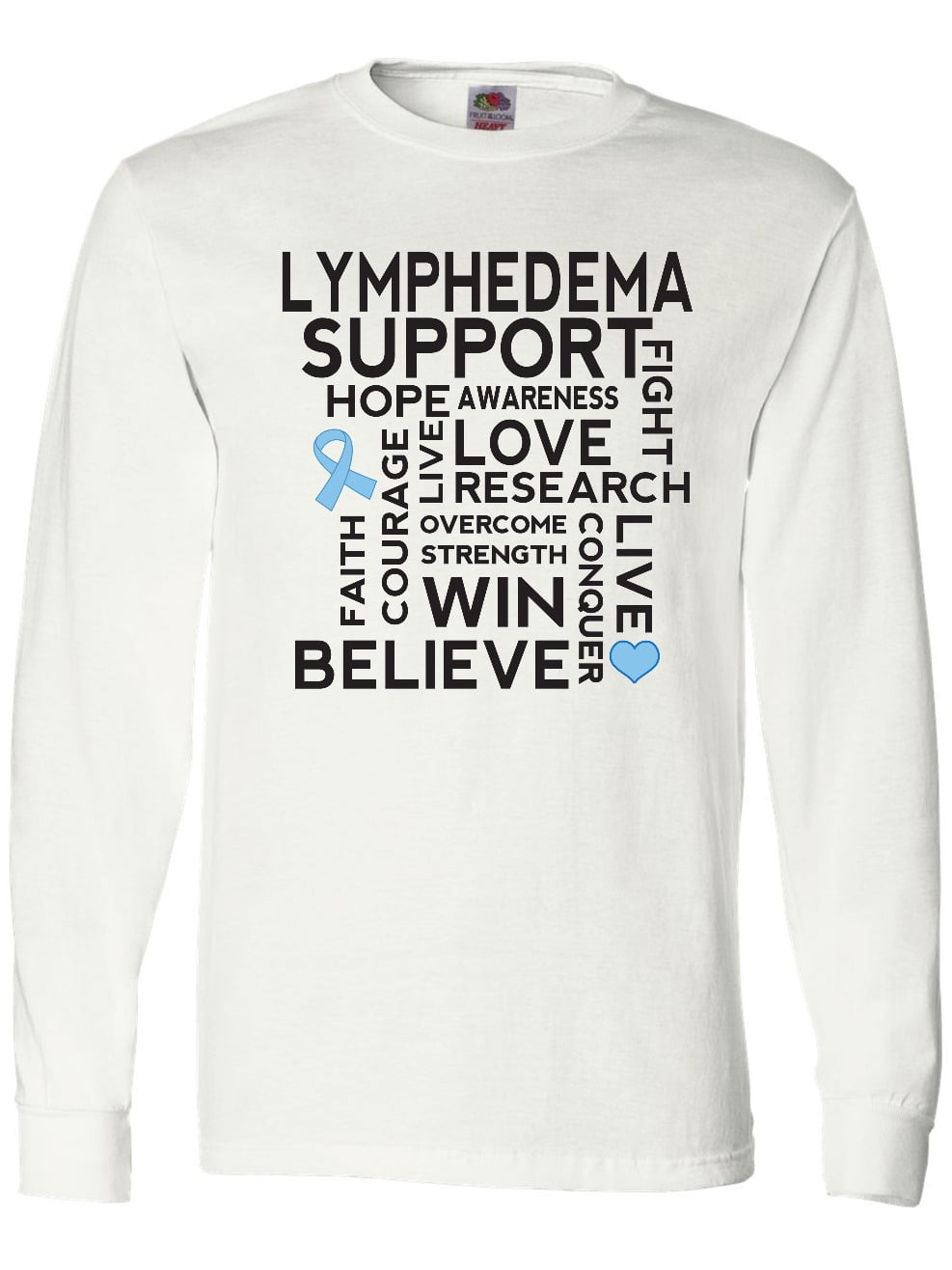 Inktastic Lymphedema Awareness Month Ribbon Long Sleeve T-Shirt ...