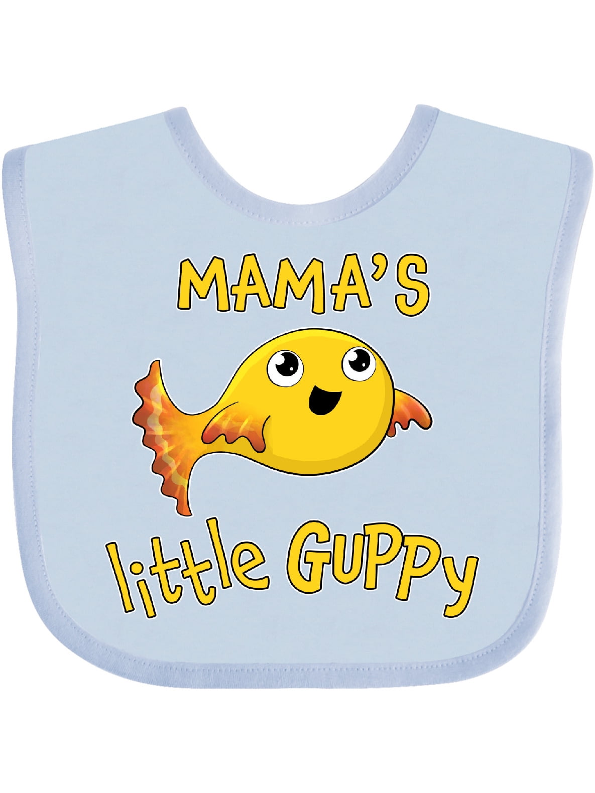 Inktastic Mama's Little Guppy- Cute Yellow Fish Boys or Girls Baby Bib ...