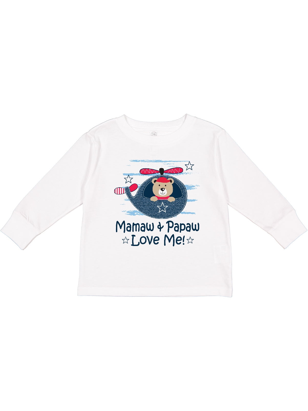 Inktastic Mamaw and Papaw Love Me Boys Long Sleeve Toddler T-Shirt ...