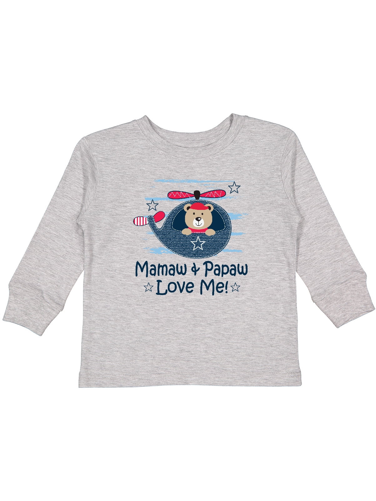 Inktastic Mamaw and Papaw Love Me Boys Long Sleeve Toddler T-Shirt ...