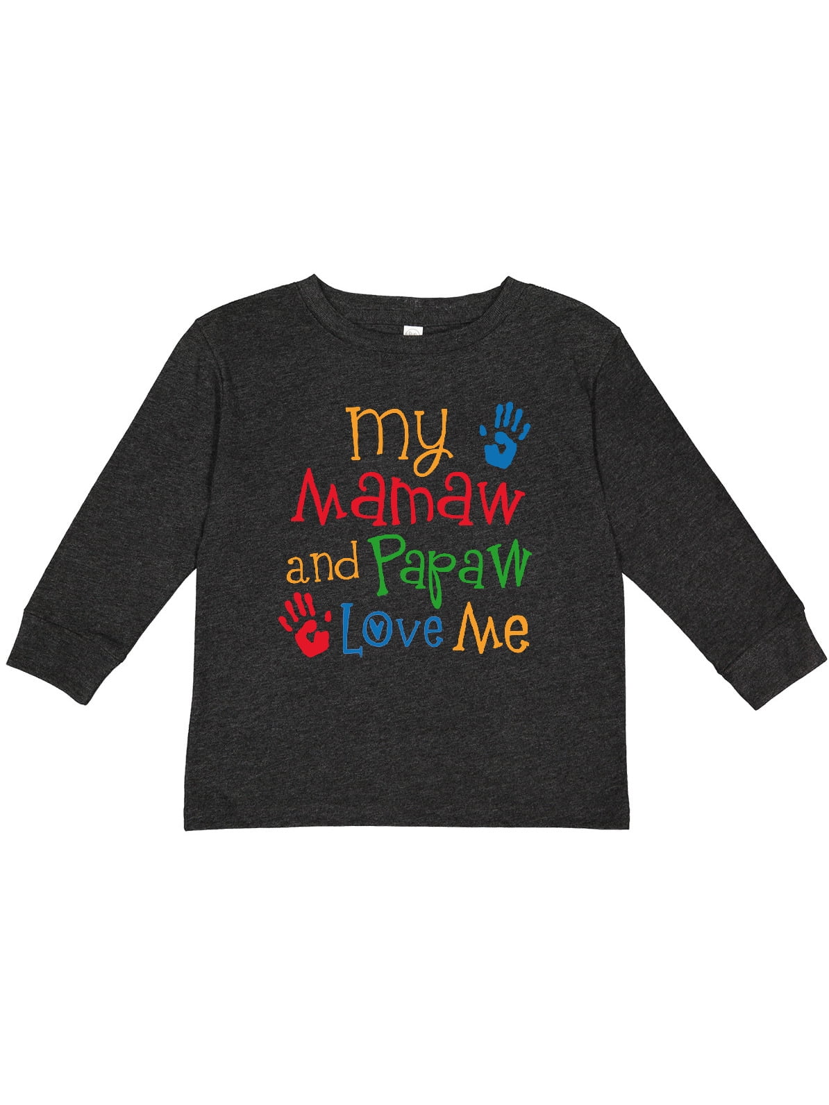 Inktastic Mamaw and Papaw Love Me Gift Toddler Boy or Toddler Girl Long Sleeve T-Shirt - Walmart.com