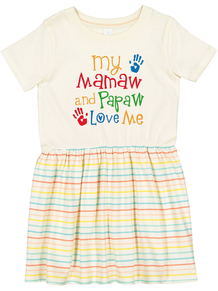 Inktastic Mamaw and Papaw Love Me Girls Toddler Dress - Walmart.com