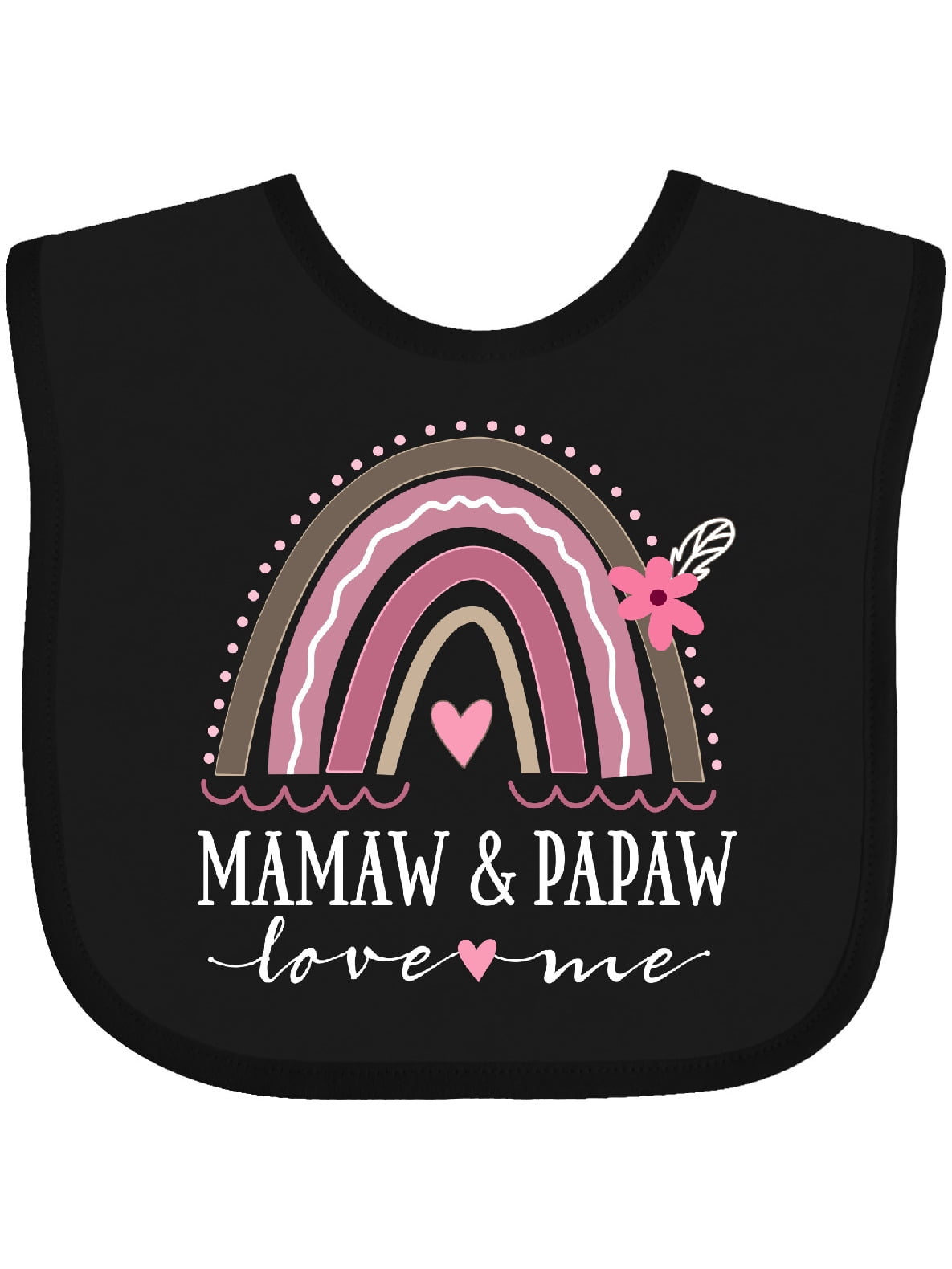 Inktastic Mamaw and Papaw Love Me Rainbow Girls Baby Bib - Walmart.com