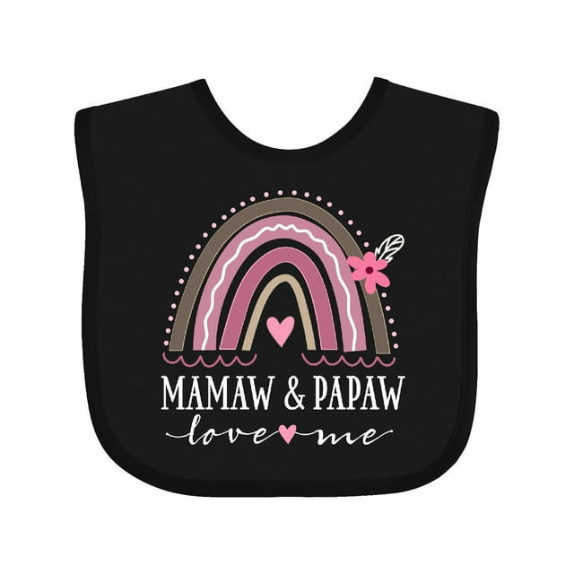 Inktastic Mamaw and Papaw Love Me Rainbow Girls Baby Bib - Walmart.com