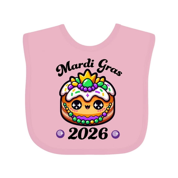 Inktastic Mardi Gras 2026 Cute King Cake Girls Baby Bib - Walmart.com