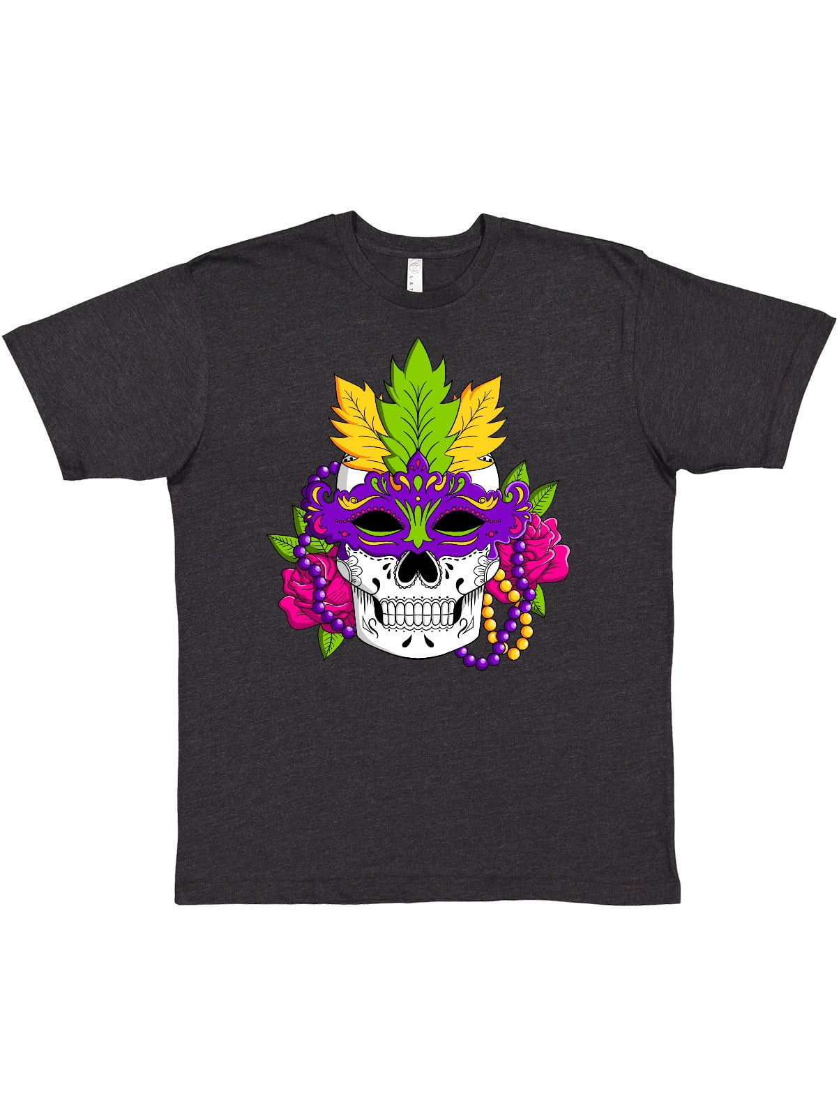 Inktastic Mardi Gras Skull with Masquerade Mask T-Shirt - Walmart.com