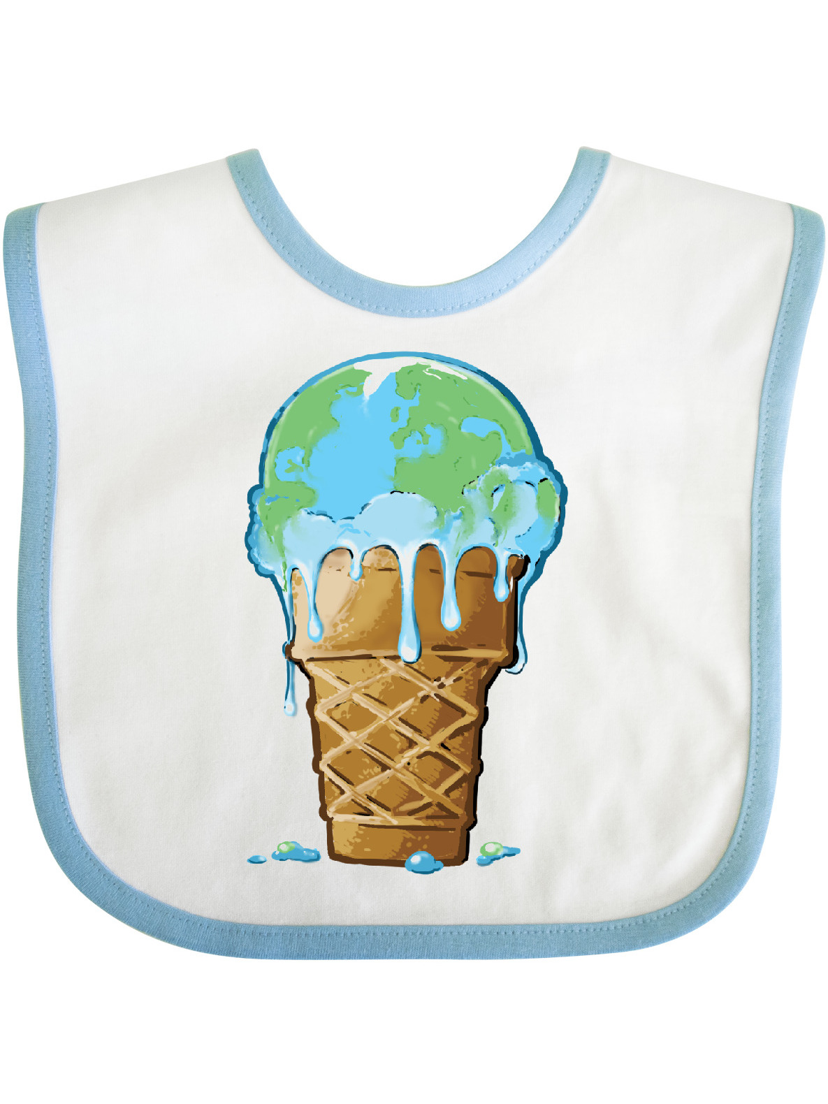 Inktastic Melting Earth Ice Cream Cone Boys or Girls Baby Bib - Walmart.com