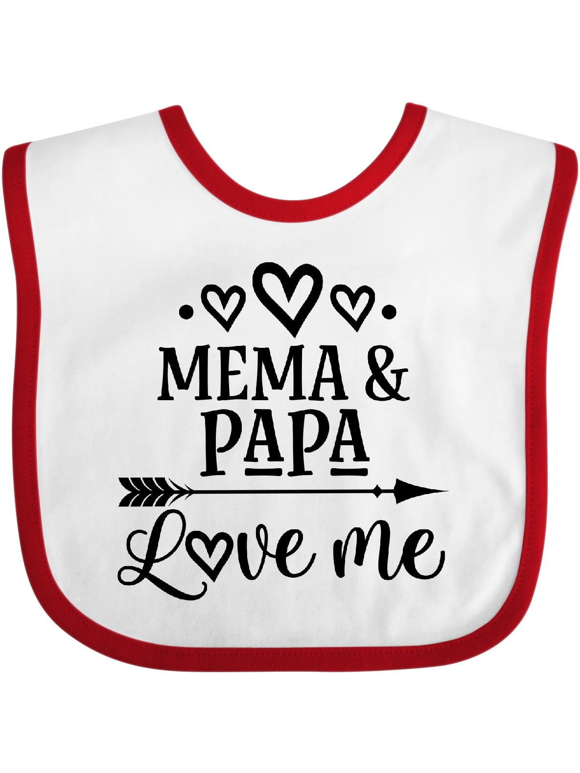 Inktastic Mema and Papa Love Me Girls Baby Bib - Walmart.com