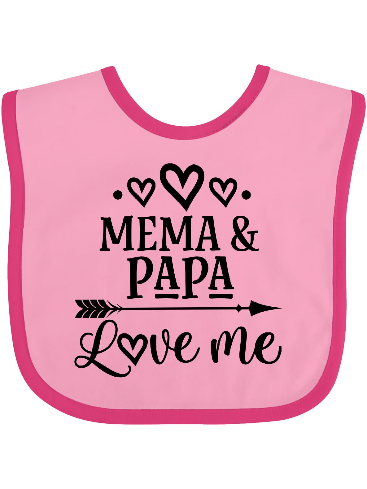 Inktastic Mema and Papa Love Me Girls Baby Bib - Walmart.com