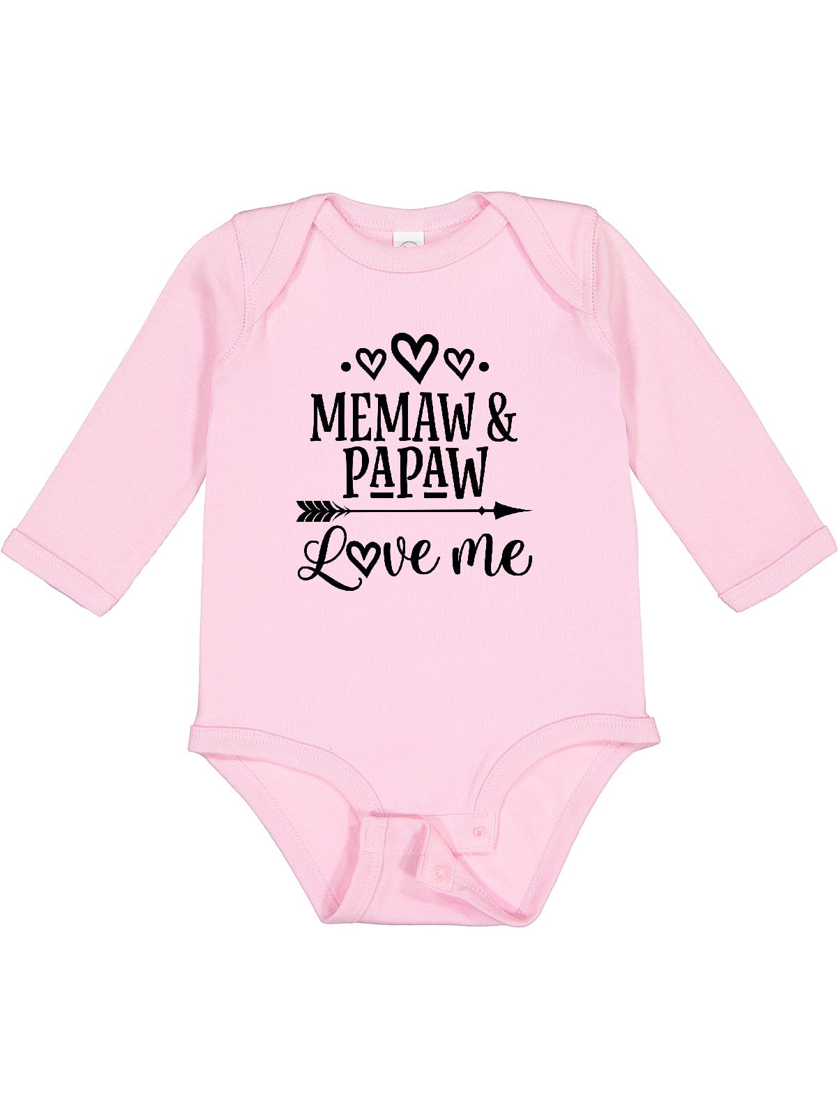 Inktastic Memaw and Papaw Love Me Girls Long Sleeve Baby Bodysuit ...