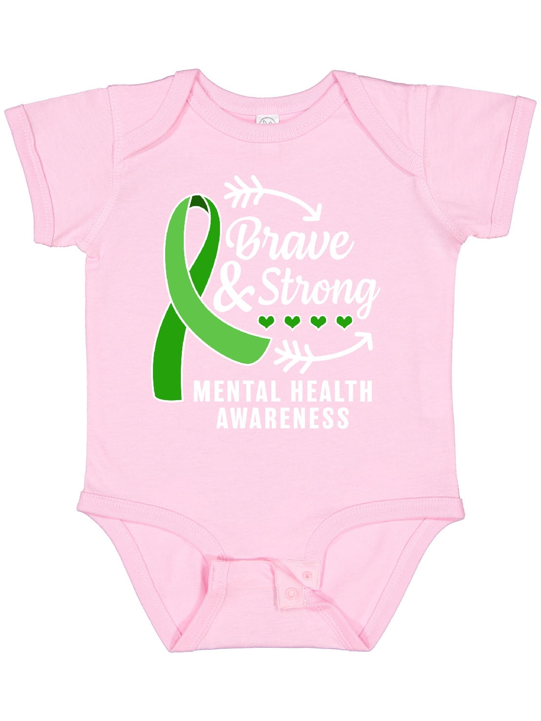 Inktastic Mental Health Awareness Brave and Strong with Arrows Boys or Girls Baby Bodysuit ...