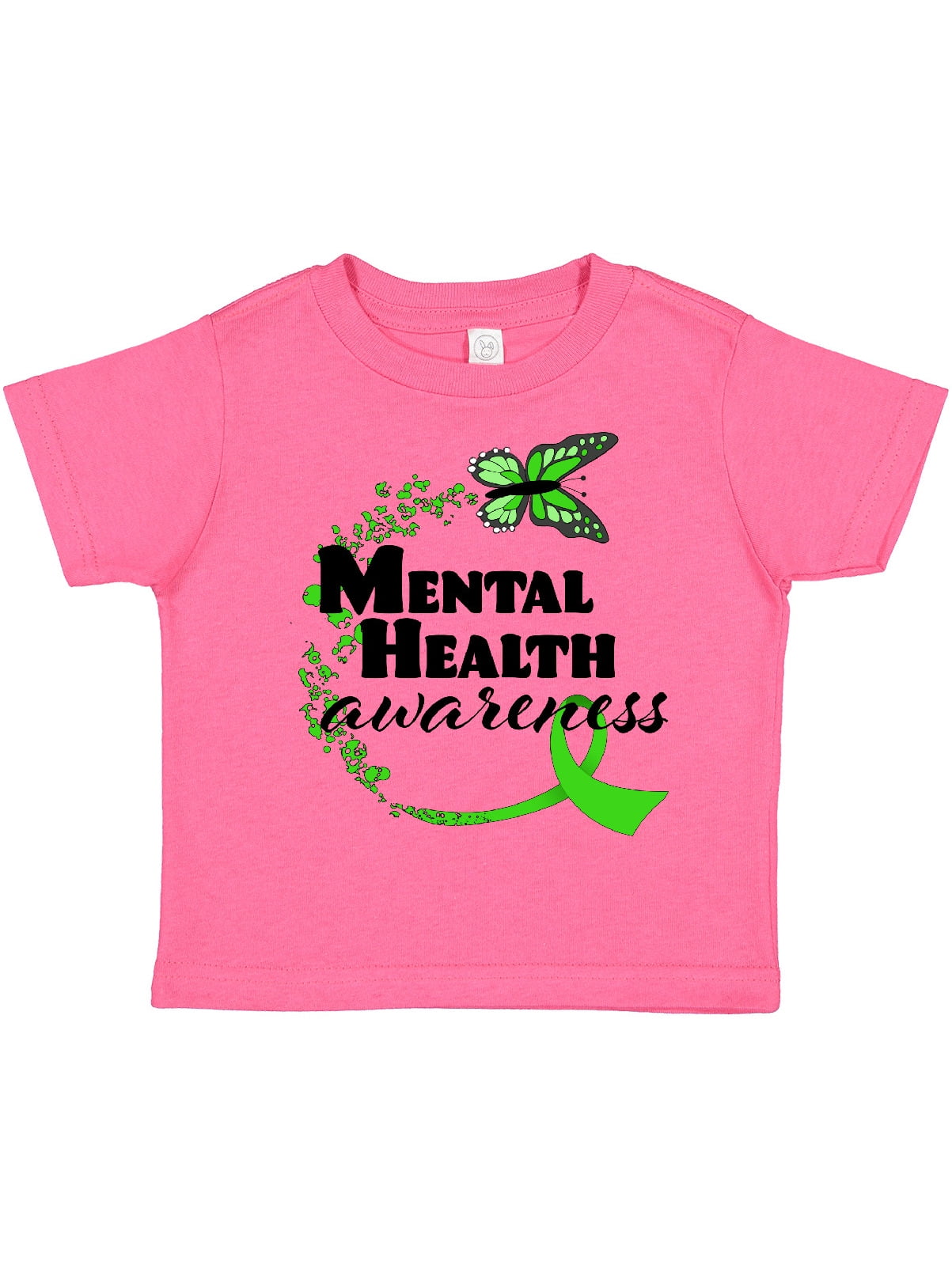 Inktastic Mental Health Awareness Butterfly and Green Ribbon Boys or Girls Toddler T-Shirt ...
