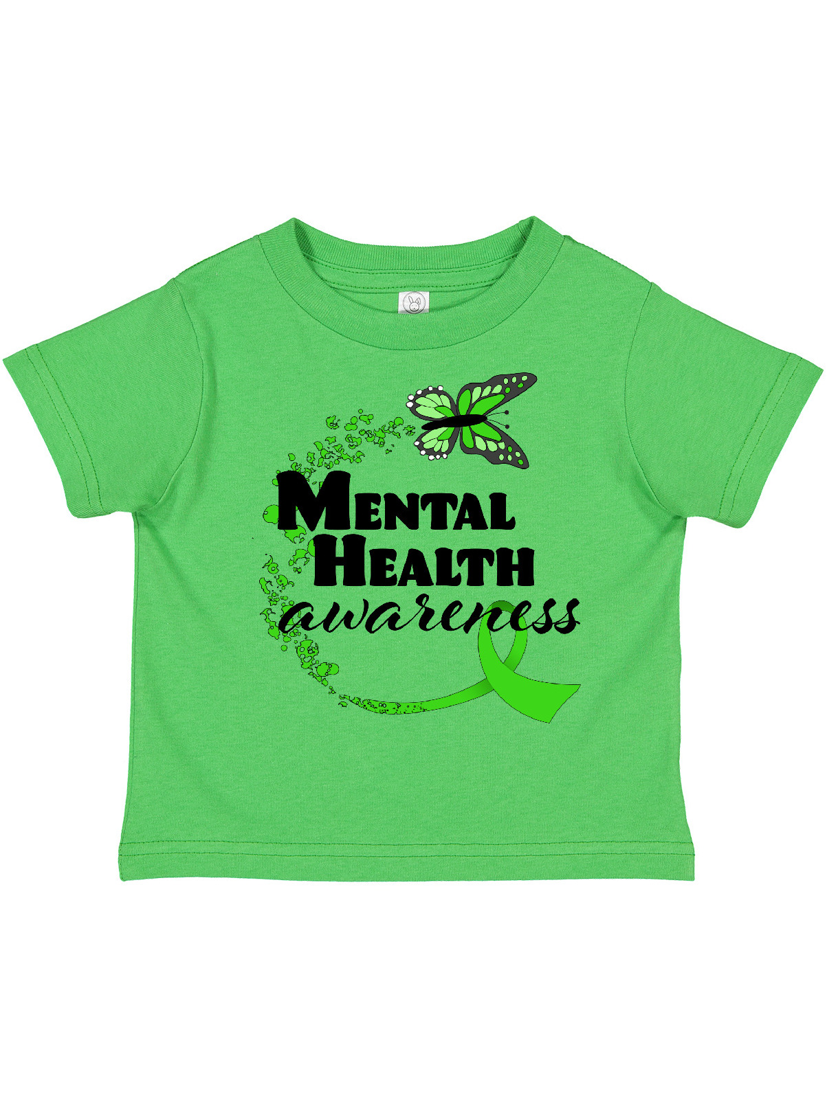 Inktastic Mental Health Awareness Butterfly and Green Ribbon Boys or Girls Toddler T-Shirt ...