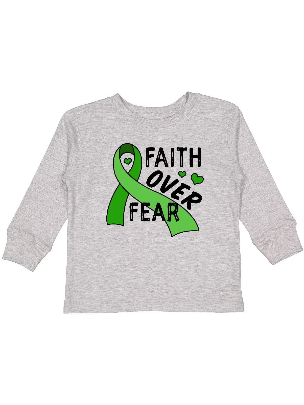 Inktastic Mental Health Awareness Faith Over Fear Boys or Girls Long Sleeve Toddler T-Shirt ...
