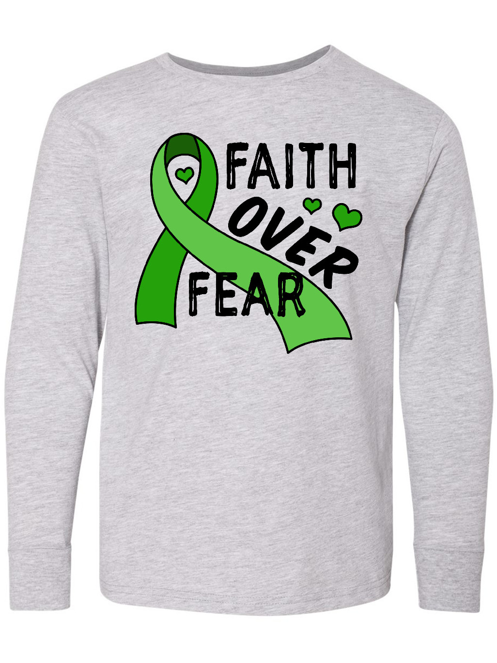 Inktastic Mental Health Awareness Faith over Fear Long Sleeve Youth T-Shirt - Walmart.com