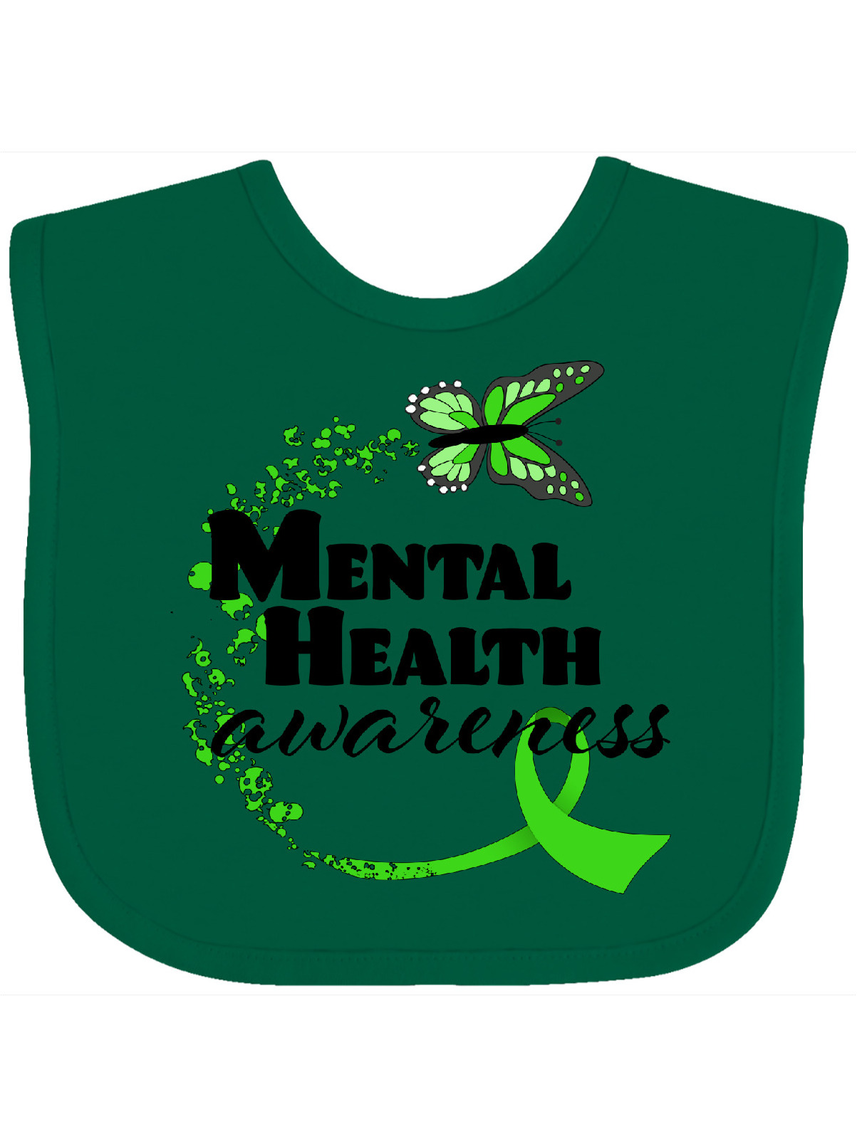 Inktastic Mental Health Awareness butterfly and green ribbon Boys or Girls Baby Bib - Walmart.com