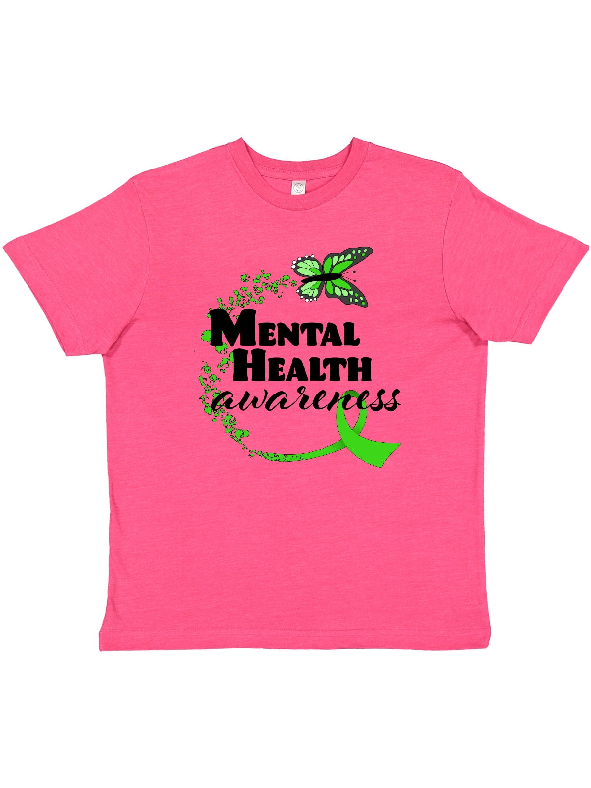 Inktastic Mental Health Awareness butterfly and green ribbon Youth T-Shirt - Walmart.com