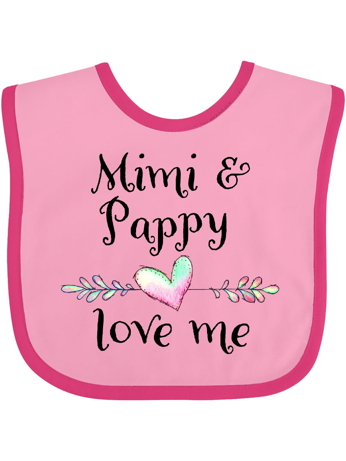 Inktastic Mimi and Papa Love Me- Heart Grandchild Boys or Girls Baby Bib - Walmart.com