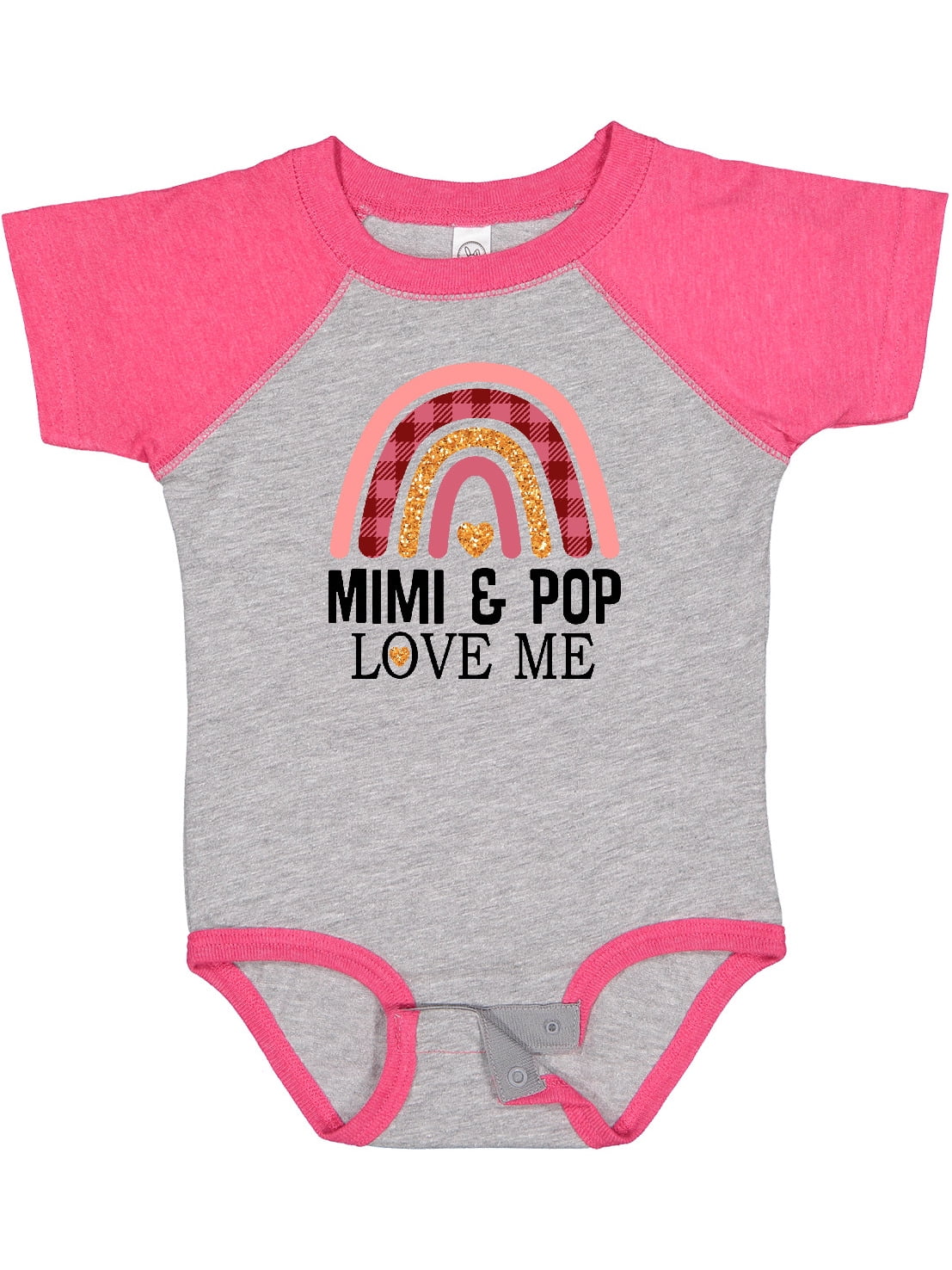 Inktastic Mimi and Pop Love Me Girls Granddaughter Rainbow Girls Baby Bodysuit - Walmart.com