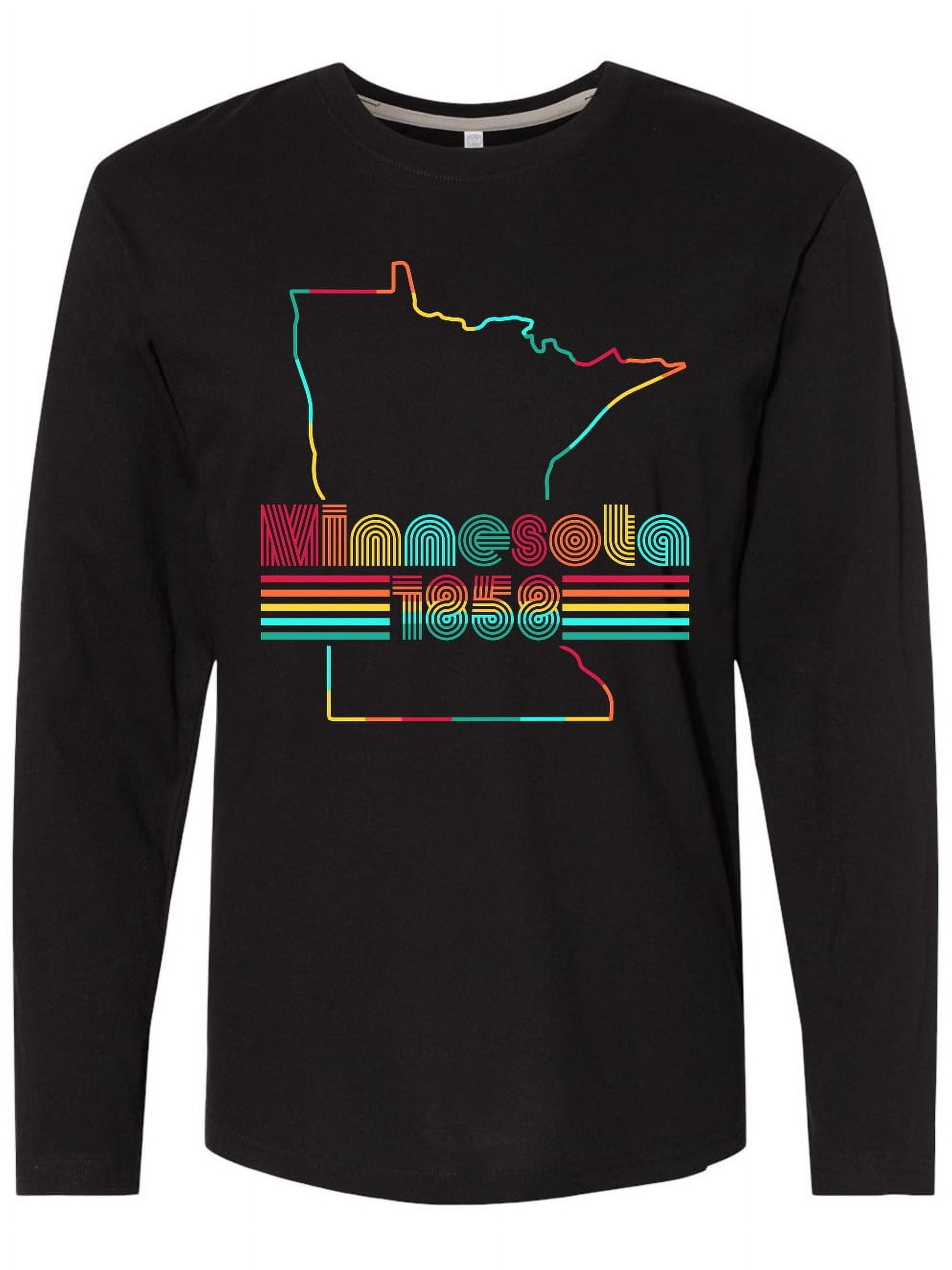 Inktastic Minnesota 1858 with Retro Font Long Sleeve T-Shirt - Walmart.com