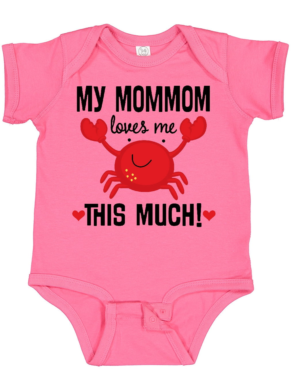 Inktastic MomMom Loves Me Grandson Boys or Girls Baby Bodysuit ...