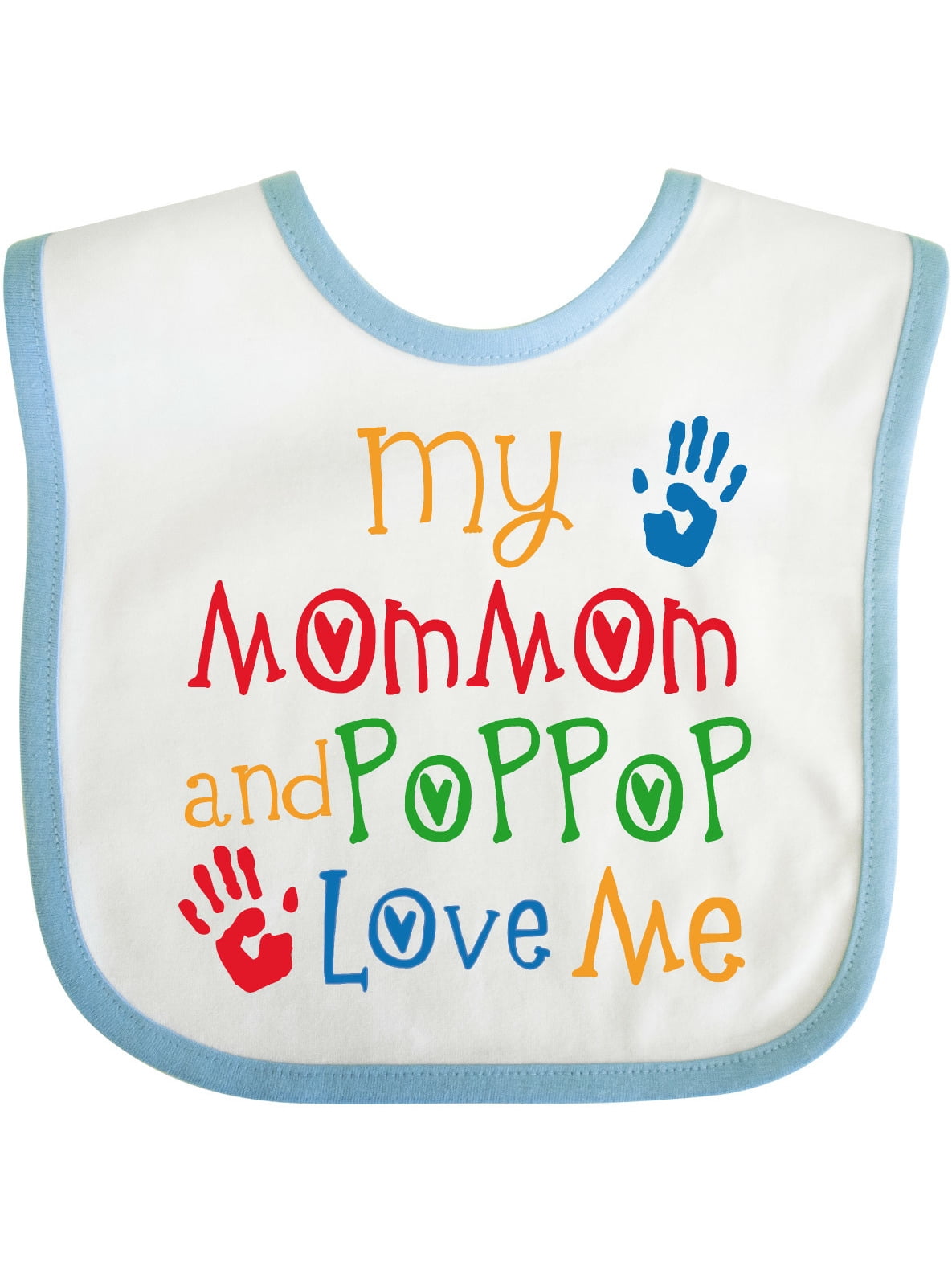 Inktastic Mommom and Poppop Love Me Boys or Girls Baby Bib - Walmart.com
