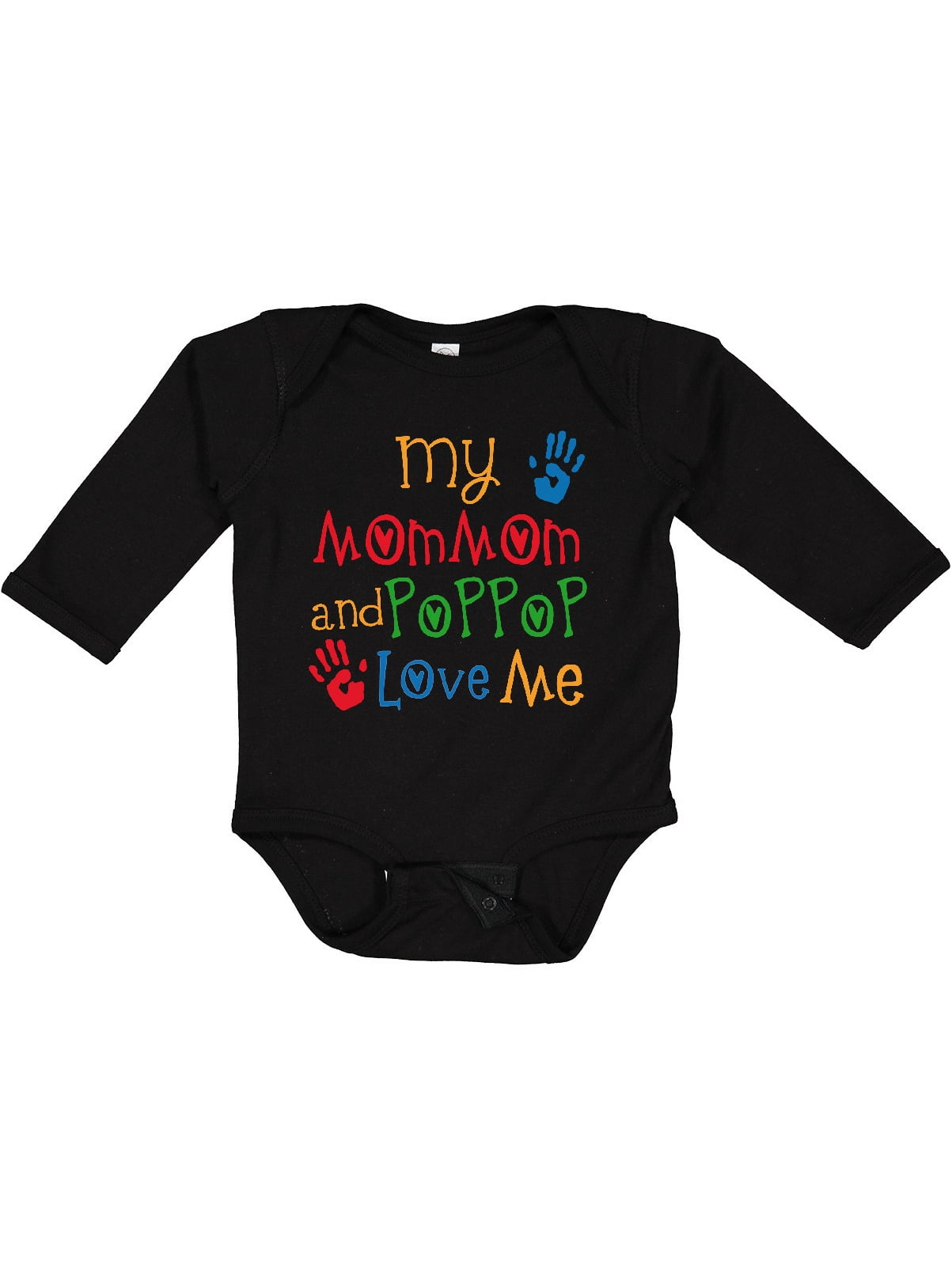 Inktastic Mommom and Poppop Love Me Boys or Girls Long Sleeve Baby Bodysuit - Walmart.com