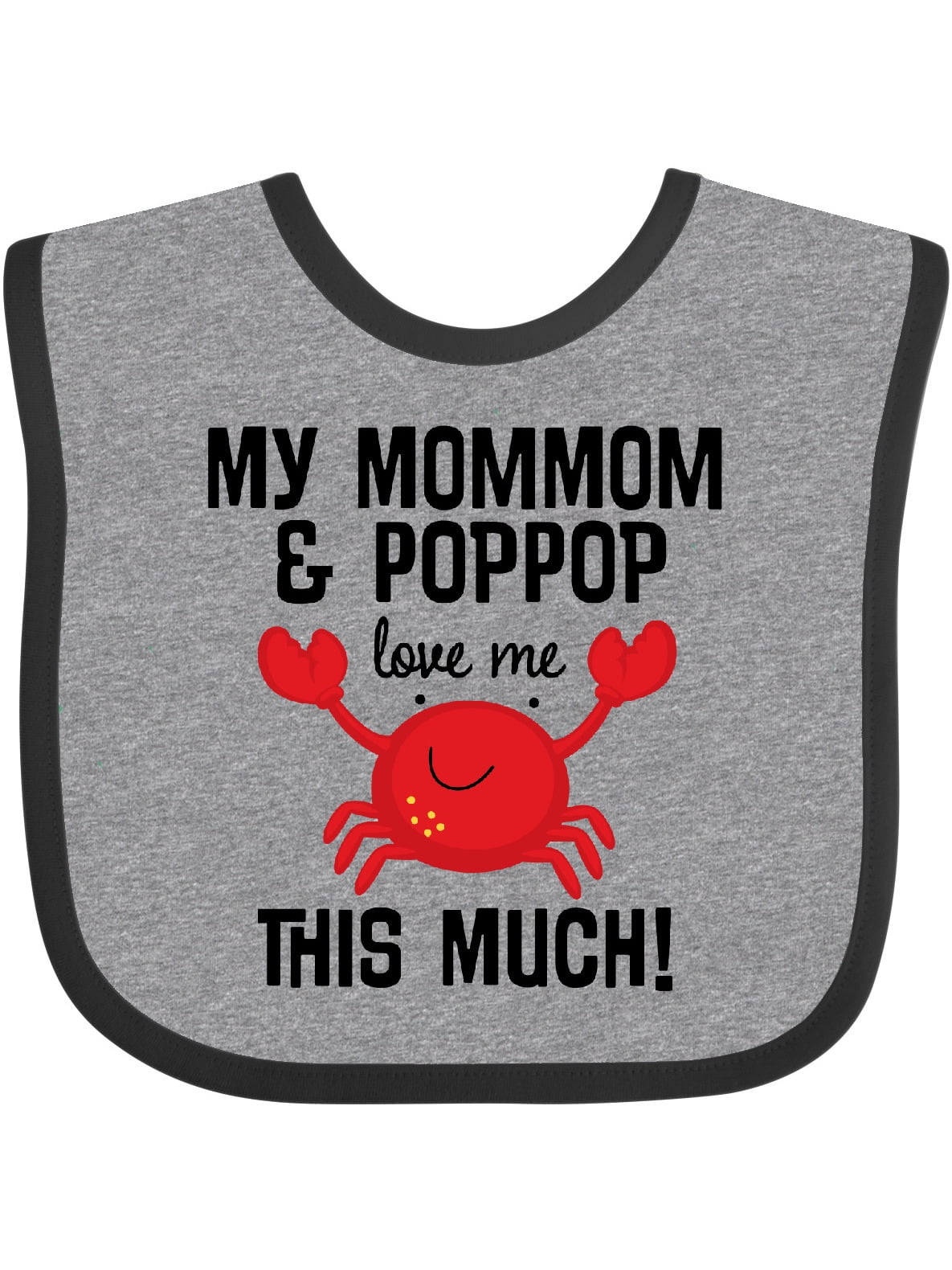 Inktastic MomMom and PopPop Love Me Grandson Boys or Girls Baby Bib ...