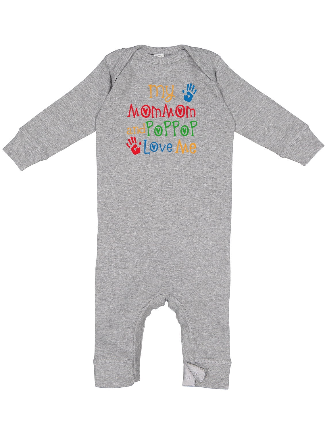 Inktastic Mommom and Poppop Love Me Baby Romper Coveralls - Walmart.com