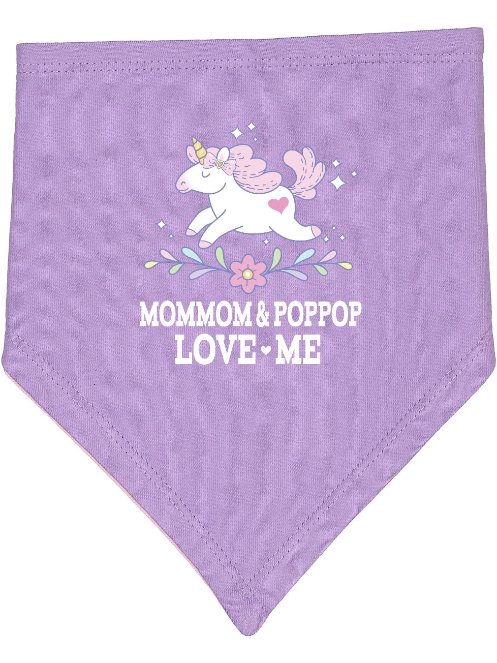Inktastic Mommom and Poppop Love Me Unicorn Baby Bandana Bib - Walmart.com