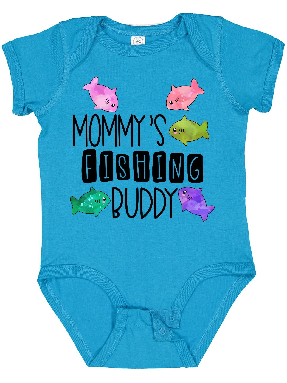 Inktastic Mommy's Fishing Buddy with Colorful Fish Boys or Girls Baby ...