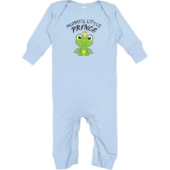 Inktastic Mommy's Little Prince Cute Frog Baby Romper Coveralls ...
