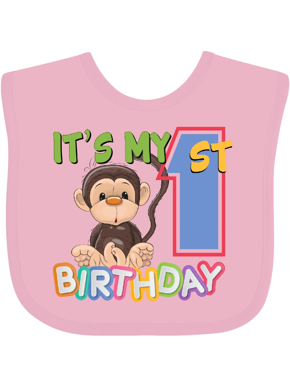 Inktastic Monkey First Birthday Boys or Girls Baby Bib - Walmart.com